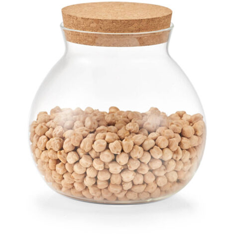 Récipient en verre avec couvercle en liège, 1050 ml