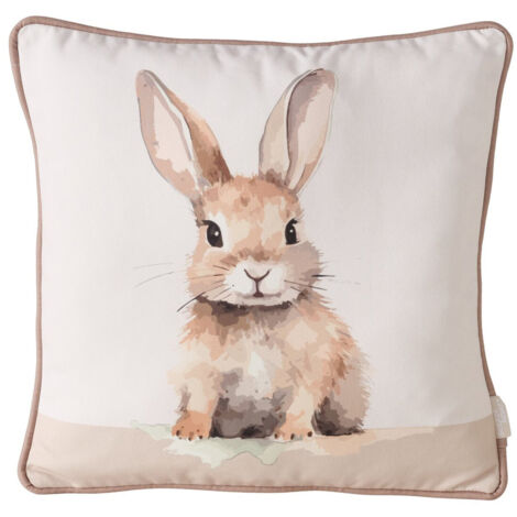 Coussin décoratif avec un petit lapin HANSI, 45 x 45 cm