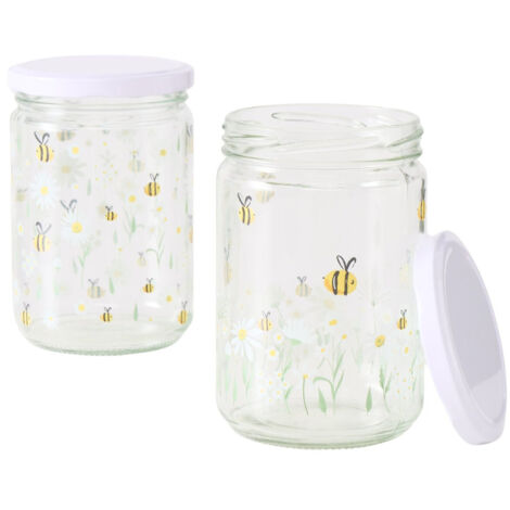 Bocaux à vis pour le stockage du MIEL, 500 ml, 2 pièces.