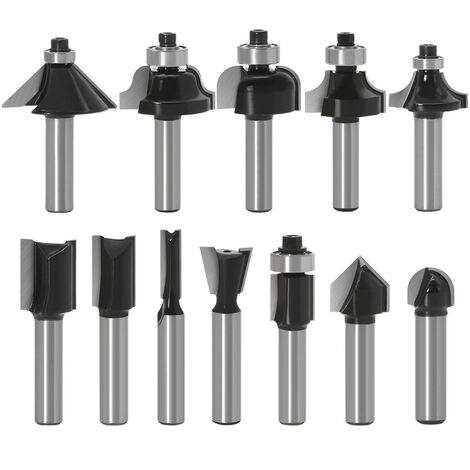 Shank Pattern Flush Trim Router Bit Set 12Pcs 8mm Router Bits Set ...