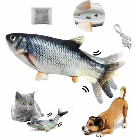 Catnip Fish Toys for Cats Interactive, 30cm Realistic Plush Electric ...