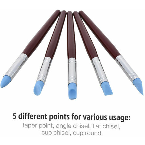5pcs Rubber Tip Paint Brushes Clay Tools for Sculpture Pottery Color ...