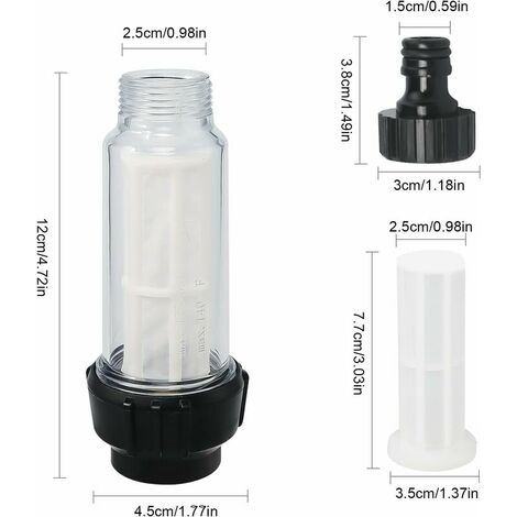 Water Filter with Filter Insert, 8 Pcs Pressure Washer Filter Water ...