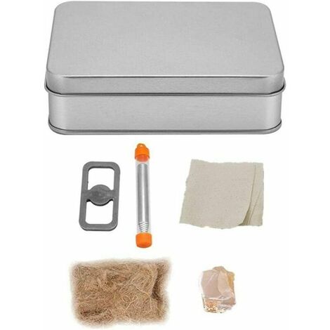 Steel Flint,English Flint and Fire Steel Starter Kit Tools with Tin Box ...