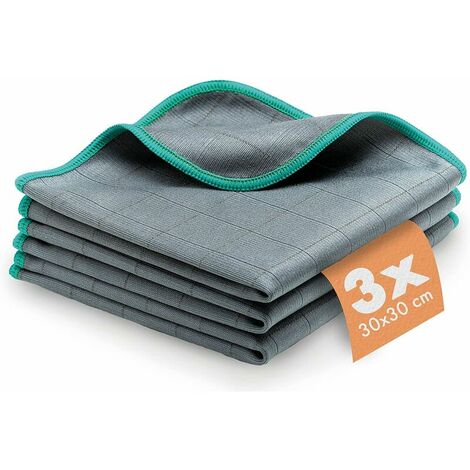 3x Microfiber Window Cloth - For Windows with Crystalline and Streak ...