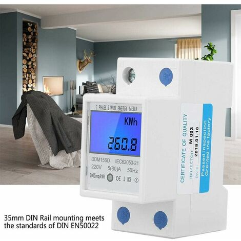 Electric Digital Meter, Home Energy Meter Single Phase Din Rail Type ...