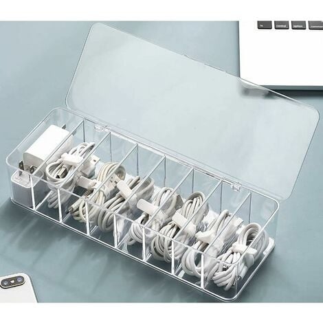 Cable Storage Box with 10 Cable Ties Storage Box with 8 Compartments ...