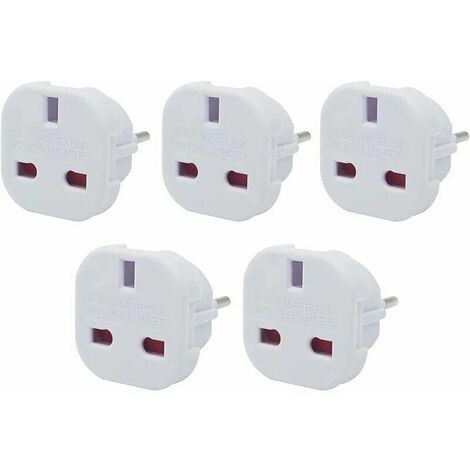UK to EU travel adapter, [5] UK 3-pin to Europe/France 2-pin plug adapter