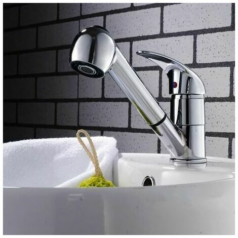 Kitchen Faucet Mixer Tap Sink Mixer With Pull Out Spray Silver