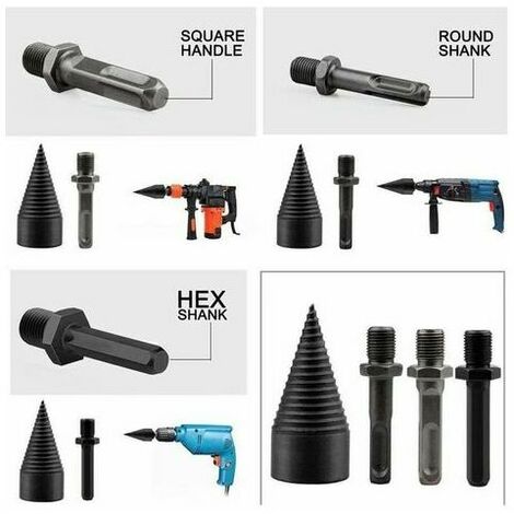 Log Splitters,42mm Wood Splitter Drill Bit, Tapered Wood Splitter for ...