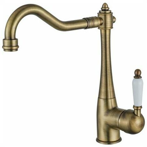 Vintage Brass Kitchen Faucet, 360° Swivel Antique Kitchen Faucet, High ...