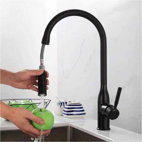 Kitchen Mixer Sink Taps, Kitchen Taps with Pull Out Spray 360° Swivel ...