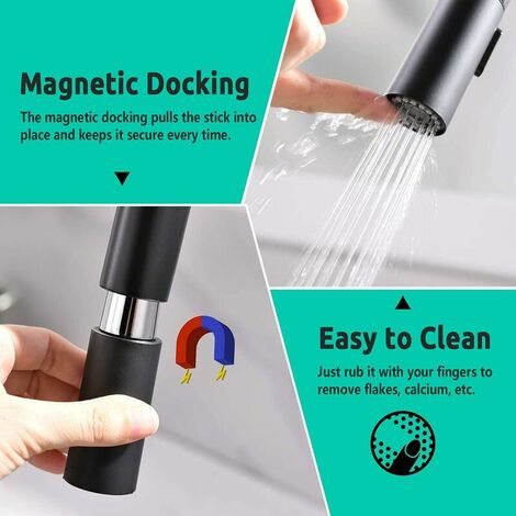 Kitchen Mixer Sink Taps, Kitchen Taps with Pull Out Spray 360° Swivel ...