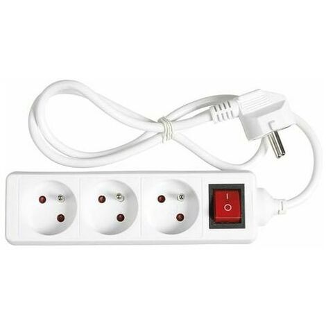 Power strip 3 sockets, multiple socket - Power strip 3 sockets + switch, electric multiple ...