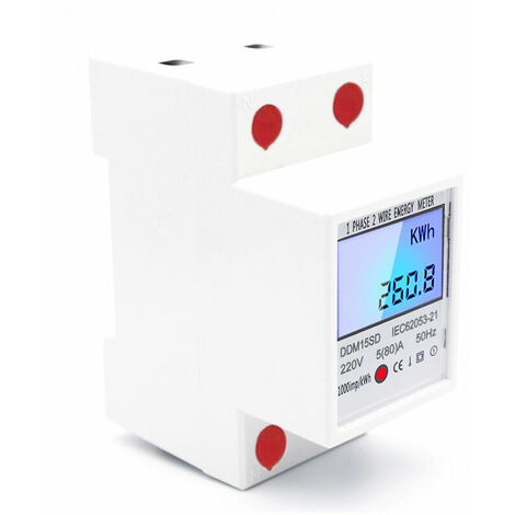 Single phase electricity sub meter, Single tariff, LCD display, white