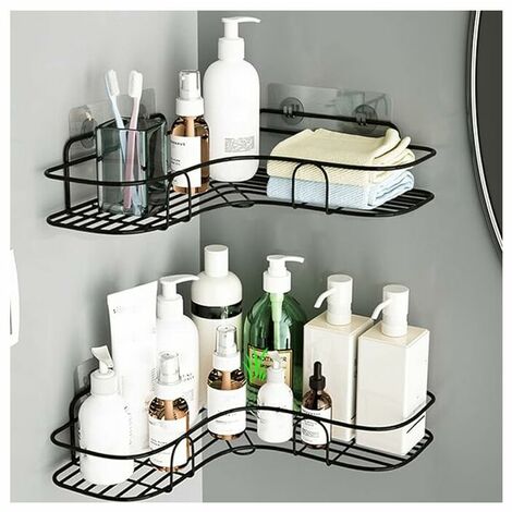 Set of 2 Shower Corner Shelf, No Drilling Shower Shelf, Wall Mounted ...