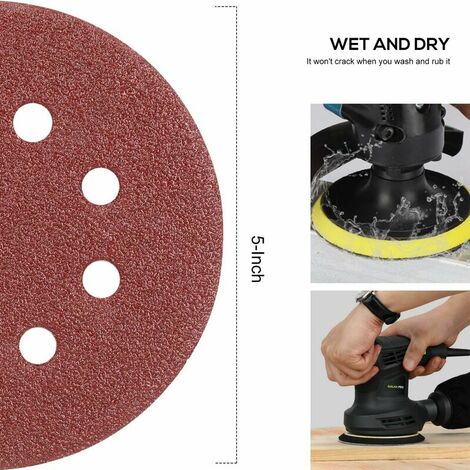 Sandpaper, Sanding Discs, 100Pcs 125mm Discs, 10 Sheets Per Grit ...