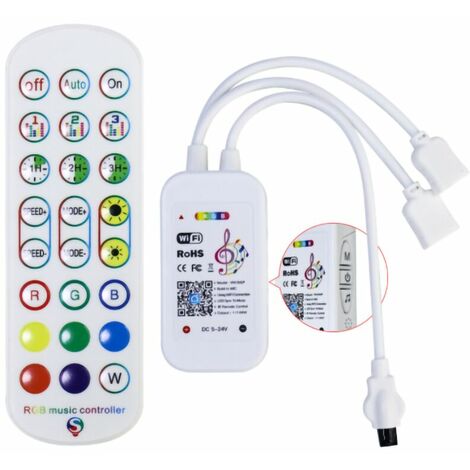 24 Keys IR Remote Control and White IR Blutooth Controller For RGB LED ...