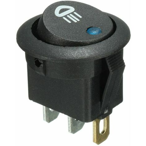 On/Off Rocker Switch 12V 20A 3-Pin Blue