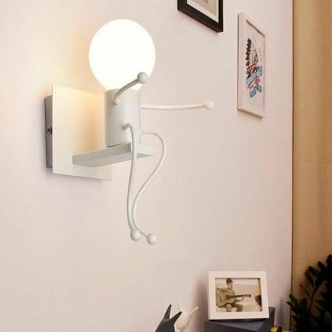 Indoor wall light - E27 socket - Metal - White - For children's room
