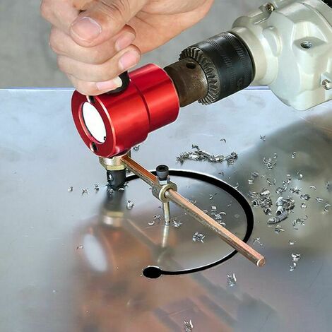 The Original Sheet Metal Cutter Attaches To Standard Drill Cutting Flat ...