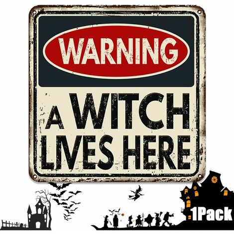 Halloween Decorations Caution Signs Horror Party Witch Warning Sign for ...