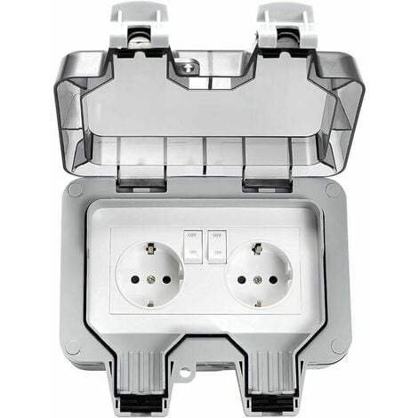Outdoor Waterproof Sockets, Double IP66 Electrical Outdoor Socket, 2 ...