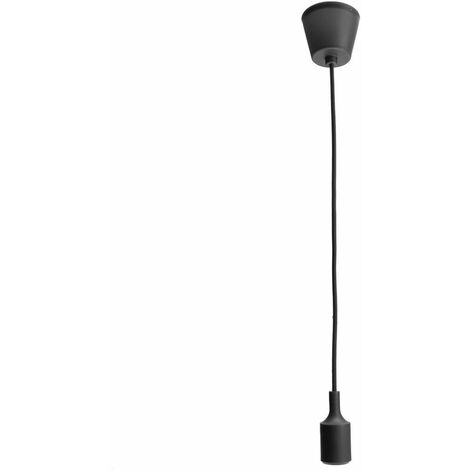 Silicone pendant lamp holder (black, 120 cm)