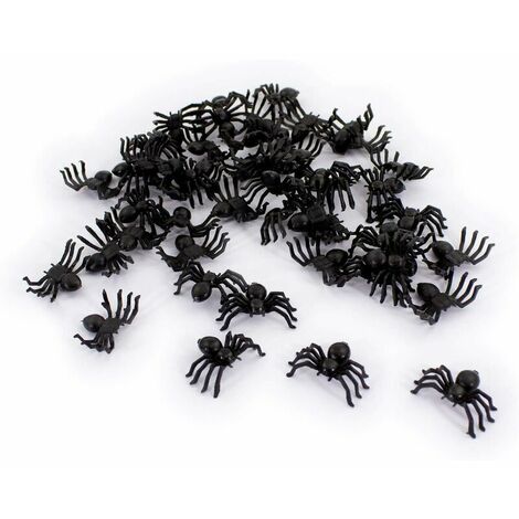 50pcs Small Plastic Spiders for Halloween, Carnival, Table Decoration ...