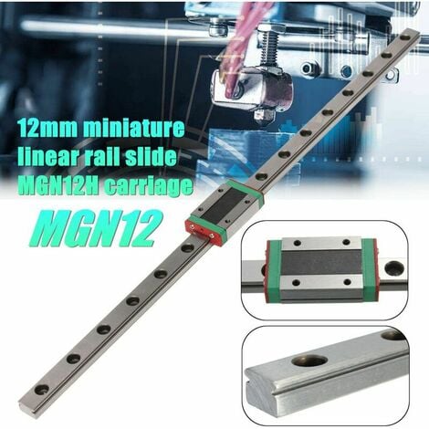 MGN12 12 mm 400 mm x 10 mm miniature linear slide + MGN12H carriage for Kossel 3D printer