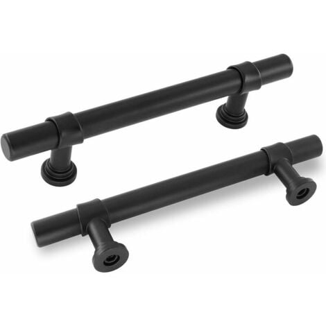 Set of 5 Black Kitchen Furniture Handles Sliding Door Handles Black ...