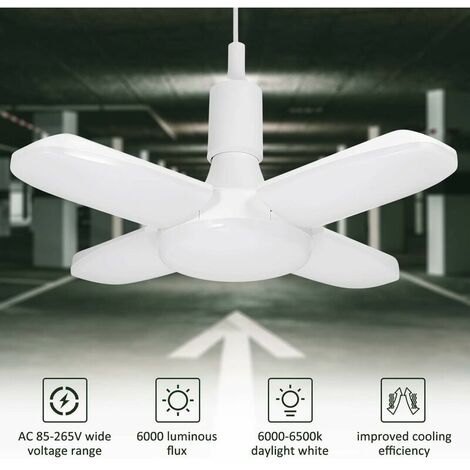 LED garage lighting - 60W indoor deformable workshop lamp for garage ...