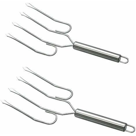Stainless steel turkey fork and hot food lifters chicken fur fork bbq ...