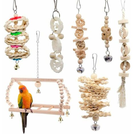 Set of 7 Chew Toys for Birds, Parrots, Parakeets, Parakeets, Macaws ...