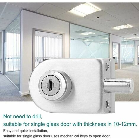 Glass Door Lock Stainless Steel, Floor Latch Lock, Single Glass Door ...