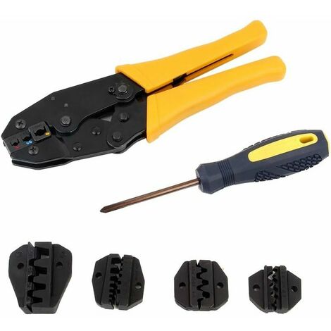 Cable crimper - with 5 interchangeable jaws - screwdriver - Crimping ...