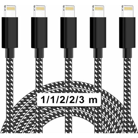5 Pack Lightning Nylon Braided Charging Cables for iPhone 11 / 11Pro ...