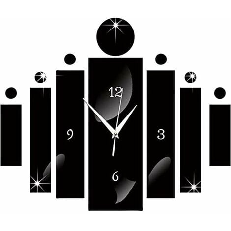 Luxury 3d wall clock silver mirror modern wall clock residential ...