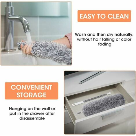 Duster Telescopic Microfiber Mop Dust Broom with Foldable Corner Broom ...