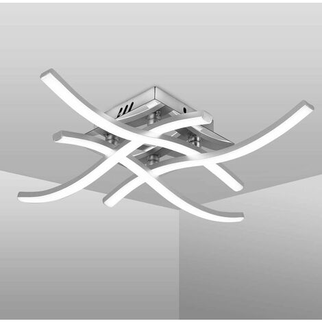 Modern LED Ceiling Light, Wave Shaped Ceiling Light, Built-in 4x6W LED ...