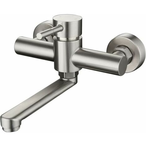 Wall Mounted Kitchen Faucet 304 Stainless Steel Sink Faucet Mount Mixer ...
