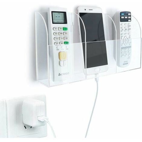 TV Remote Control Holder Acrylic Wall Mount Media Storage Organizer ...