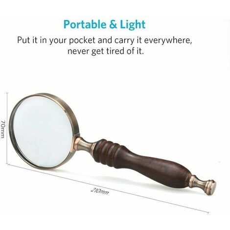 Handheld Magnifier, Antique Handle Magnifier 10X Reading Magnifying ...