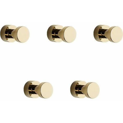Gold Towel Hooks 5 Packs Rustproof Metal Robe and Coat Hooks, Adhesive ...