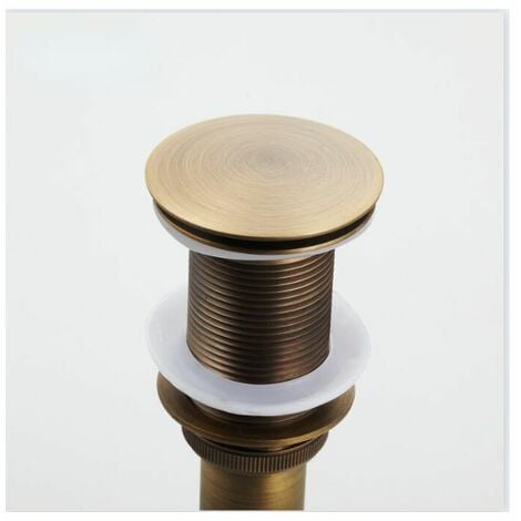 Brass Bathroom Basin Sink Unslotted Pop Up Waste Drain Stopper Without ...