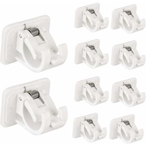 8 Pack Hooks Self Adhesive Curtain Rod Bracket, No Drilling Drapery ...