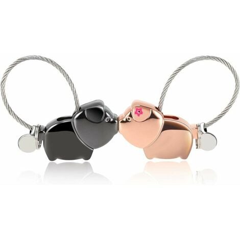 1 Pair of Couple Keychain, Magnetic Detachable Keychain Kissing Pig ...