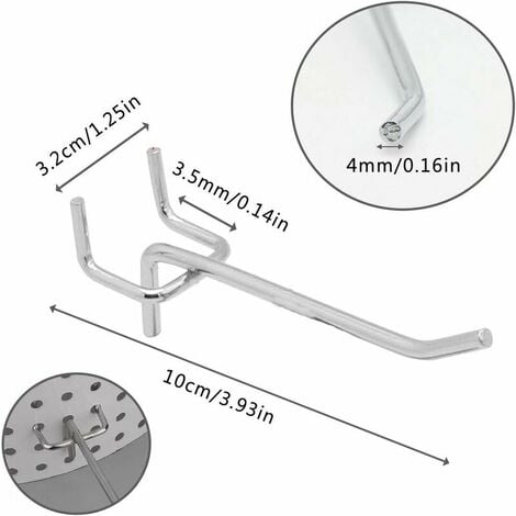 Panel Hooks, 48 Pieces Perforated Metal Hooks, Perforated Panel Hook ...