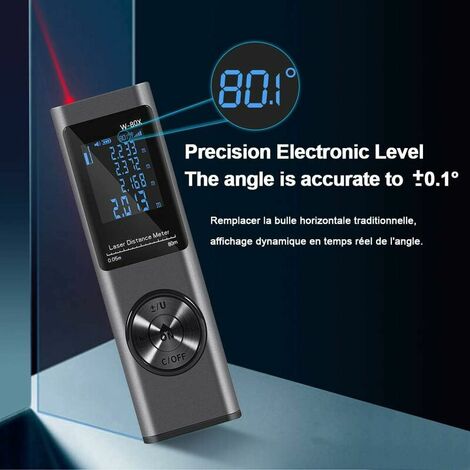 80m Laser Rangefinder, USB Rechargeable Digital Laser Meter, LCD ...