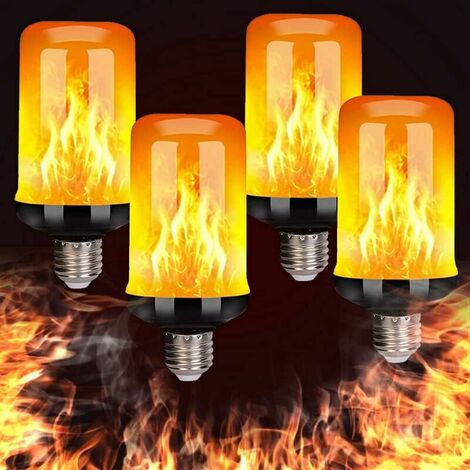 Flame Lamp Flame Effect Bulb LED Flickering Light Bulb, 4 Lighting ...